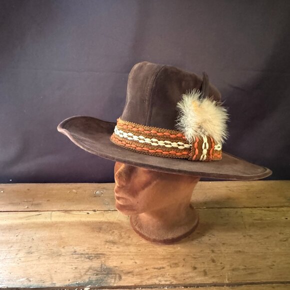 M&B Hearwear | Accessories | Vintage Brown Suede Western Cowboy Hat ...